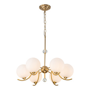 Mercer41 Leora 6 - Light Dimmable Sputnik Globe Glass Chandelier | Wayfair